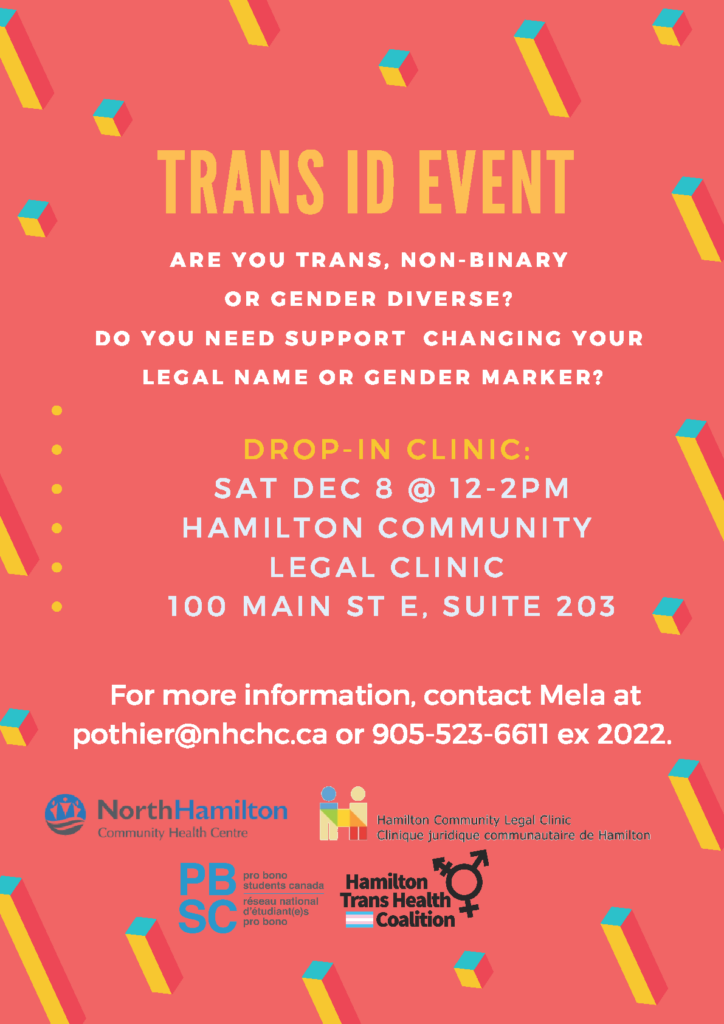 Sat Dec 5th: A Trans ID Clinic (in English and French!) – Hamilton ...